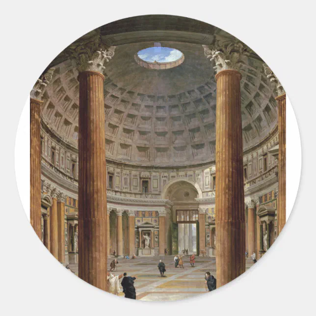 Giovanni Paolo Panini - The Pantheon, Rome Classic Round Sticker | Zazzle
