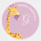 Giraffe • Alphabet Monogram Cute School Daycare Classic Round Sticker ...