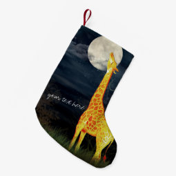 Giraffe and Moon | Custom Christmas Stocking | Zazzle