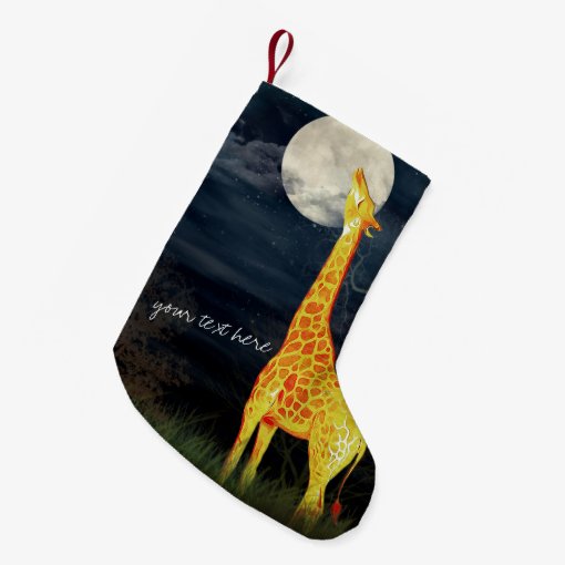 Giraffe and Moon | Custom Christmas Stocking | Zazzle