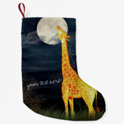 Giraffe and Moon | Custom Christmas Stocking | Zazzle