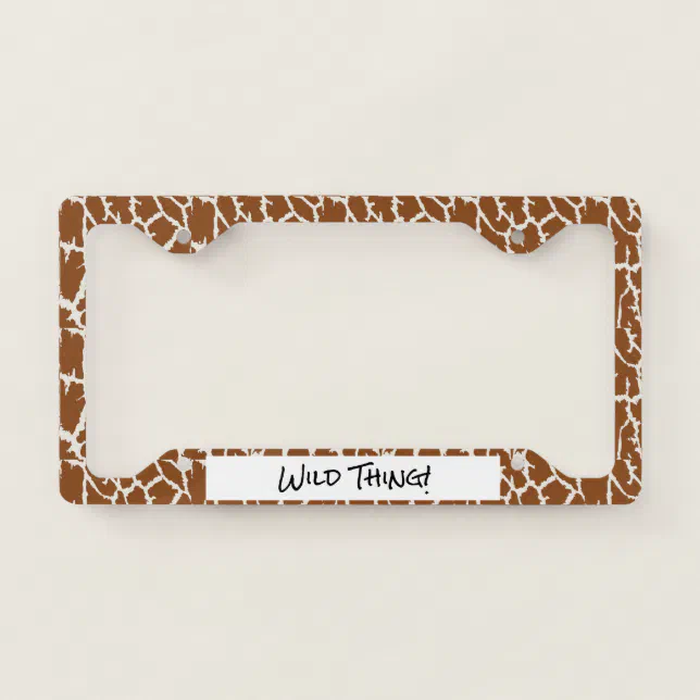 Giraffe Animal Print License Plate Frame | Zazzle