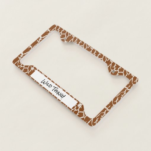Giraffe Animal Print License Plate Frame | Zazzle