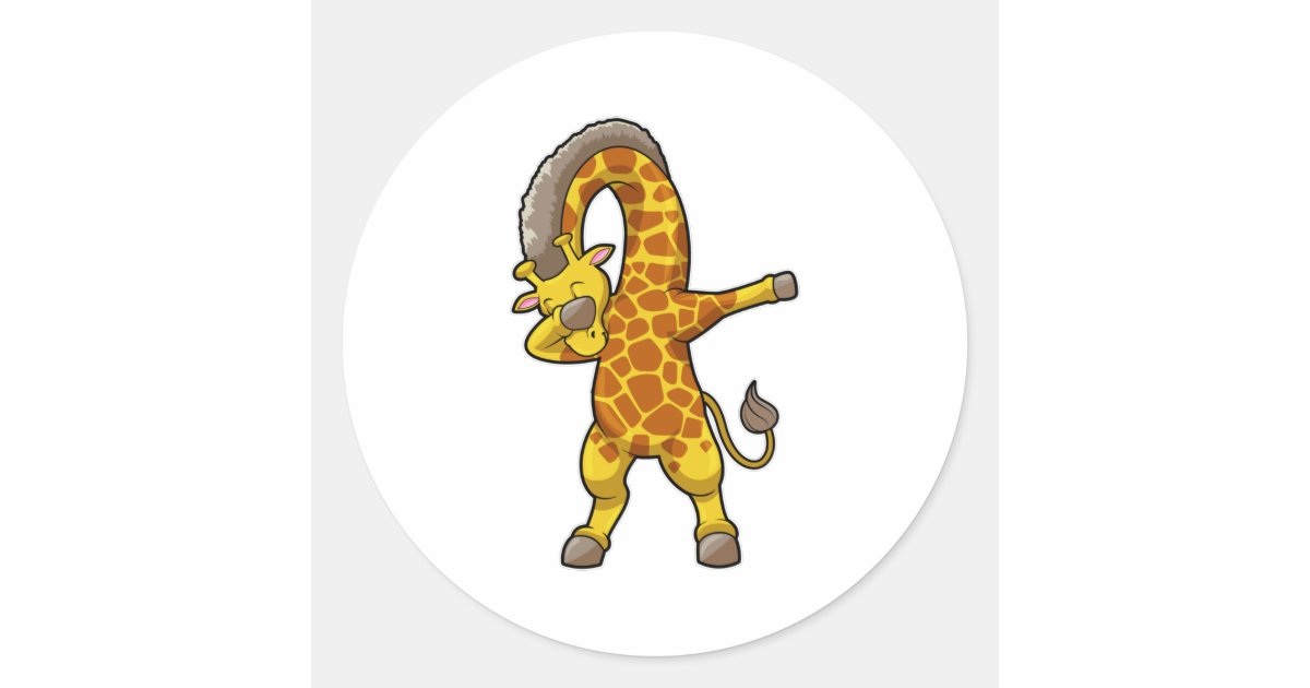 Giraffe at Hip Hop Dance Dab Classic Round Sticker | Zazzle