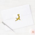 Giraffe at Yoga Stretching exercises Leg Square Sticker | Zazzle