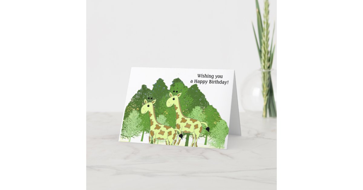 Giraffe Birthday Wishes Card | Zazzle