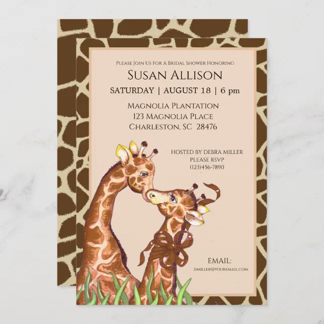 Giraffe Bridal Shower Invitation | Zazzle