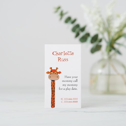 Giraffe Calling Card | Zazzle