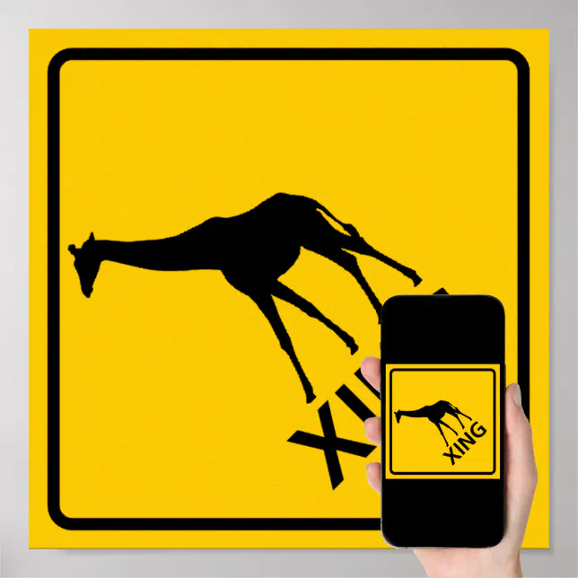Giraffe Crossing Highway Sign | Zazzle