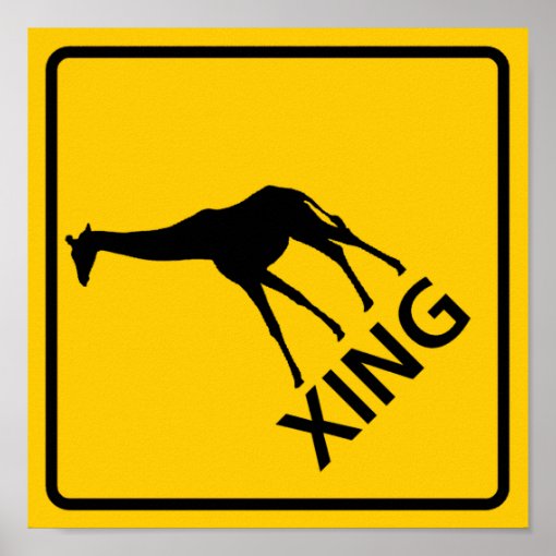Giraffe Crossing Highway Sign | Zazzle