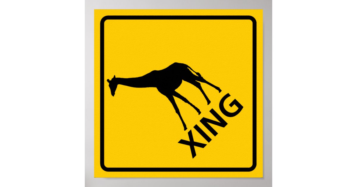 Giraffe Crossing Highway Sign | Zazzle