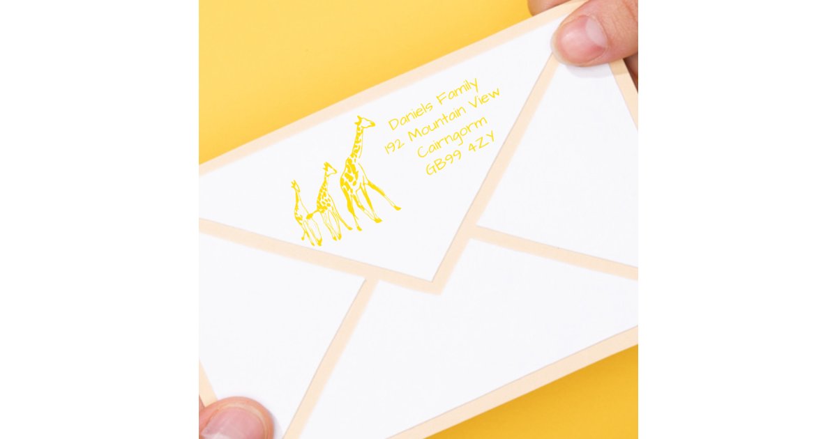 Giraffe Family Address Self-inking Stamp | Zazzle