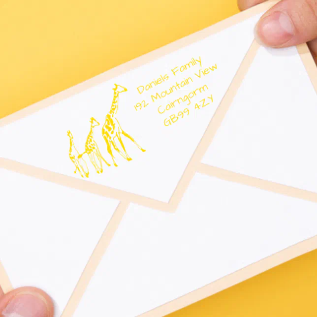 Giraffe Family Address Self-inking Stamp | Zazzle