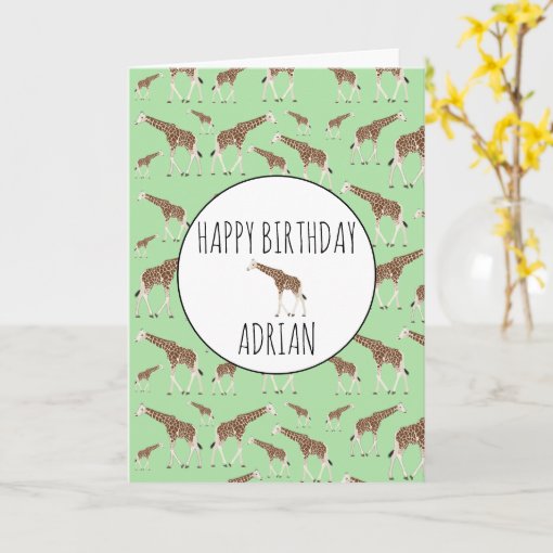 Giraffe Jungle Safari Animal Card | Zazzle
