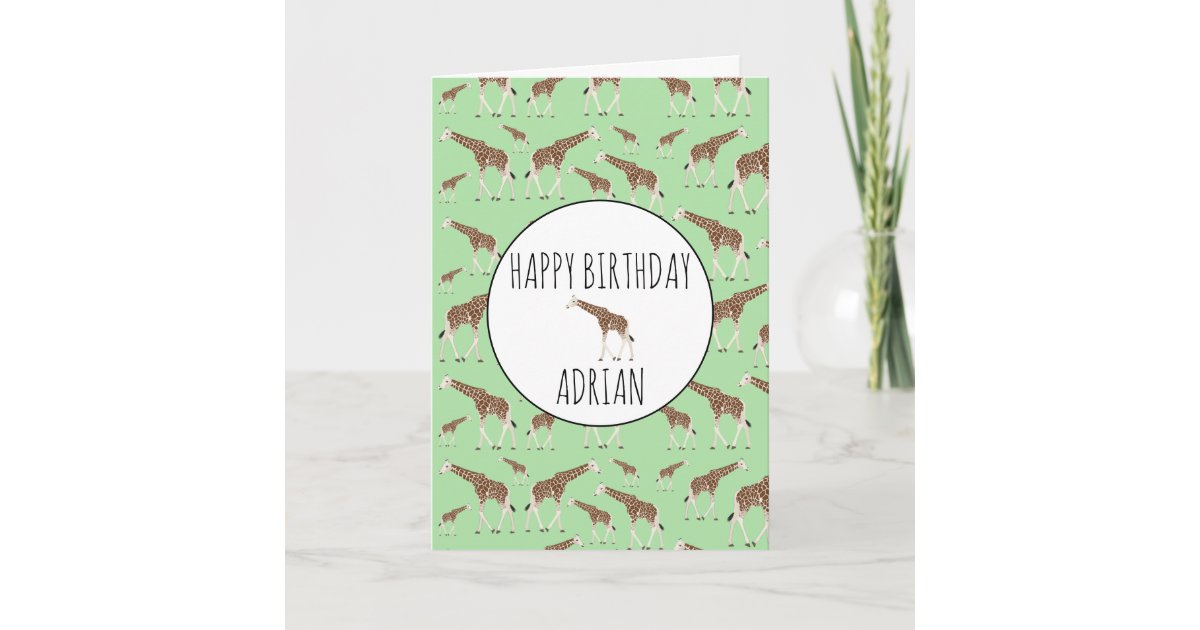 Giraffe Jungle Safari Animal Card | Zazzle