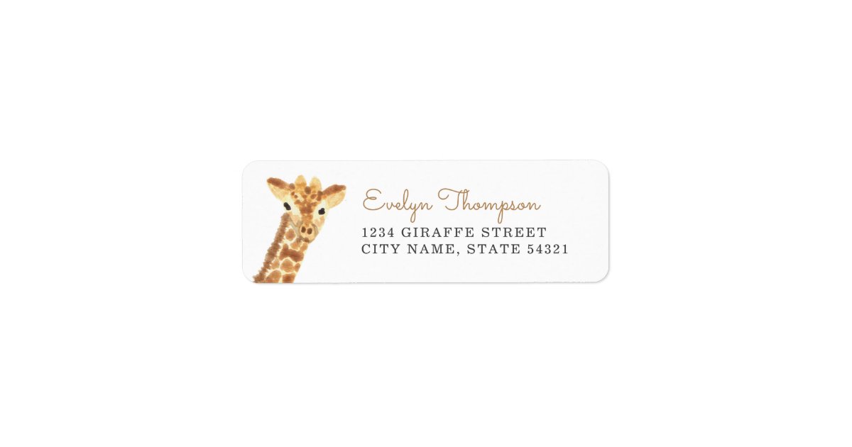 Giraffe Label | Zazzle