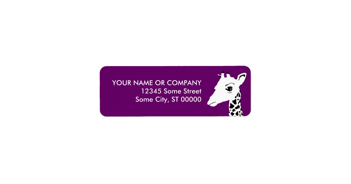giraffe label | Zazzle