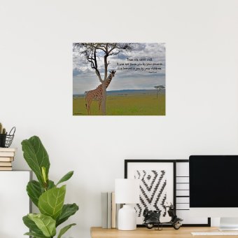 Giraffe Masai Mara , Kenyan Proverb Poster | Zazzle