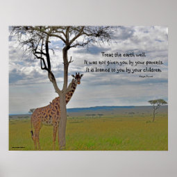 Giraffe Masai Mara , Kenyan Proverb Poster | Zazzle