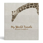 Giraffe on Linen Look Travel Photo Album Custom Binder | Zazzle