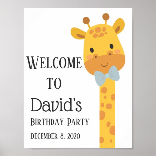 Giraffe , party welcome sign | Zazzle