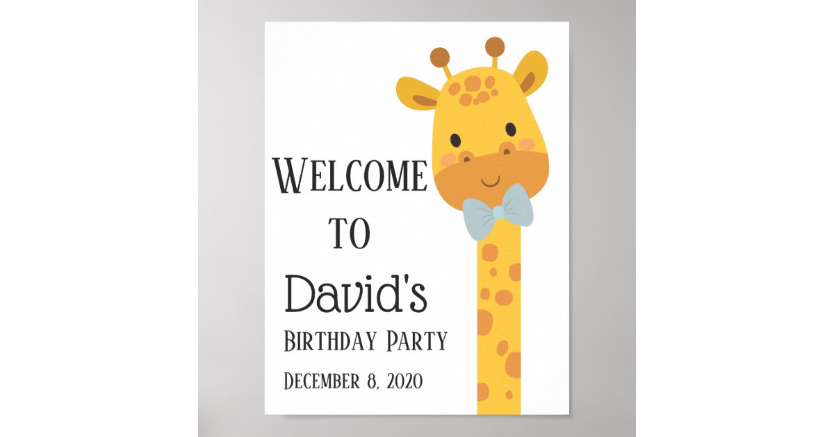 Giraffe , party welcome sign | Zazzle
