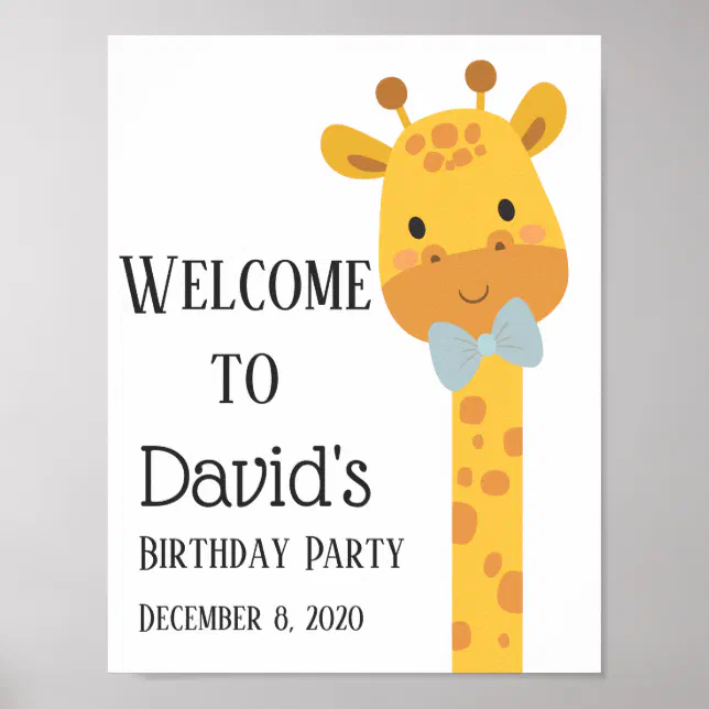 Giraffe , party welcome sign | Zazzle