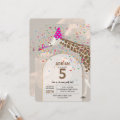 Giraffe Partying Safari Animals Birthday Party Invitation | Zazzle