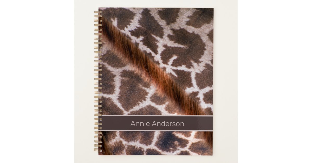 Giraffe Pattern Personalized Name Planner | Zazzle