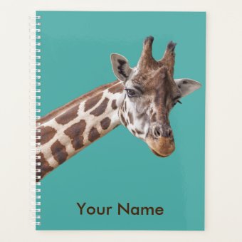 Giraffe Portrait Personalized Name Planner | Zazzle