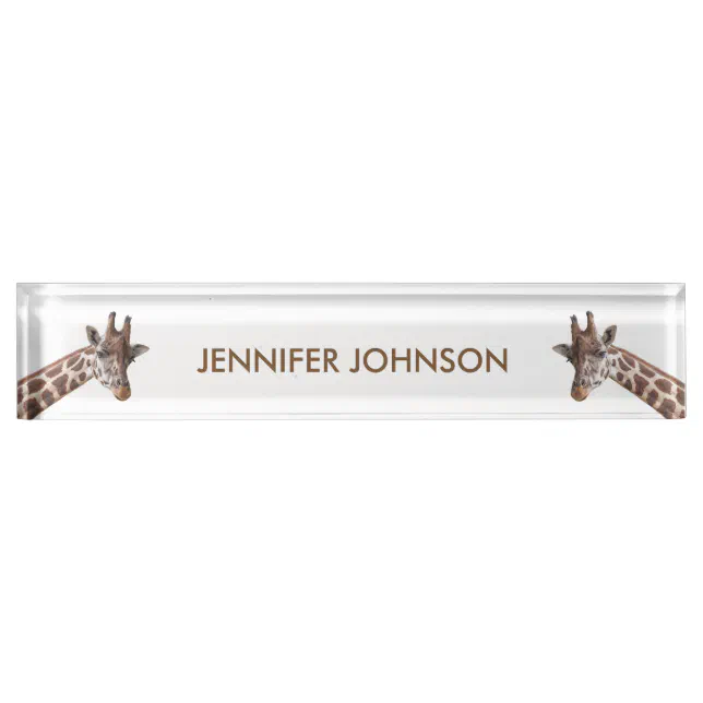 Giraffe Portraits Personalized Name Desk Name Plate | Zazzle