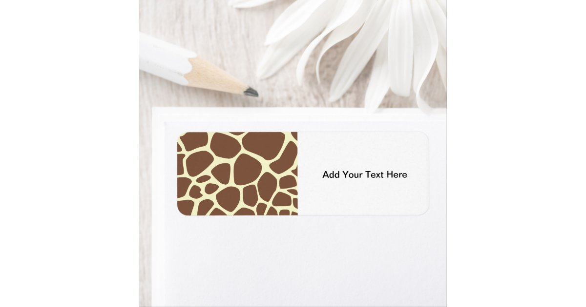 Giraffe Print, Brown Giraffe, Animal Print, Jungle Label | Zazzle