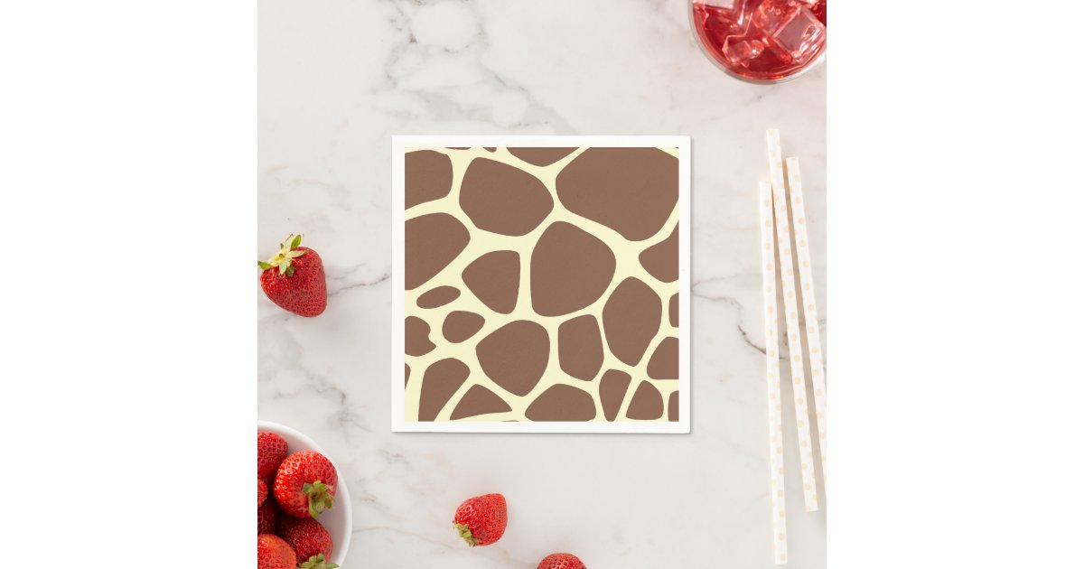Giraffe Print, Brown Giraffe, Animal Print, Jungle Paper Napkins | Zazzle