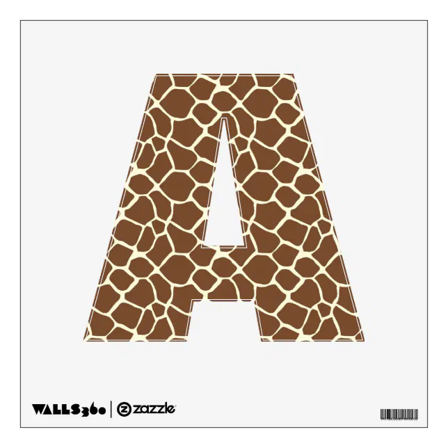 Giraffe Print Letter A Wall Decal | Zazzle
