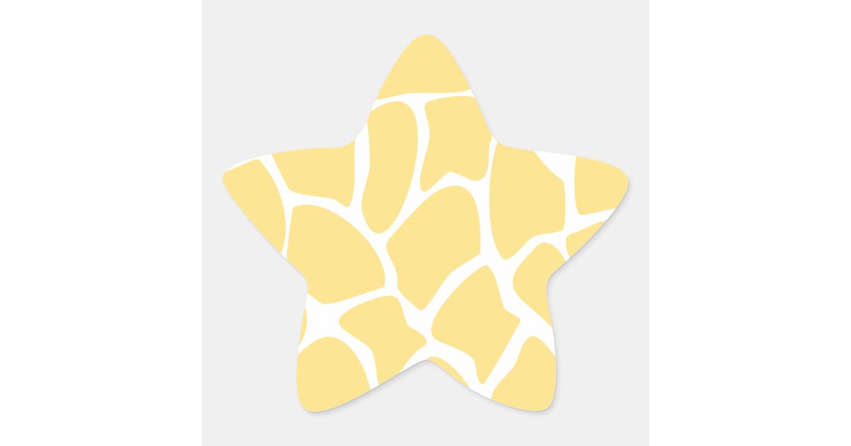Giraffe Print Pattern in Yellow. Star Sticker | Zazzle.com