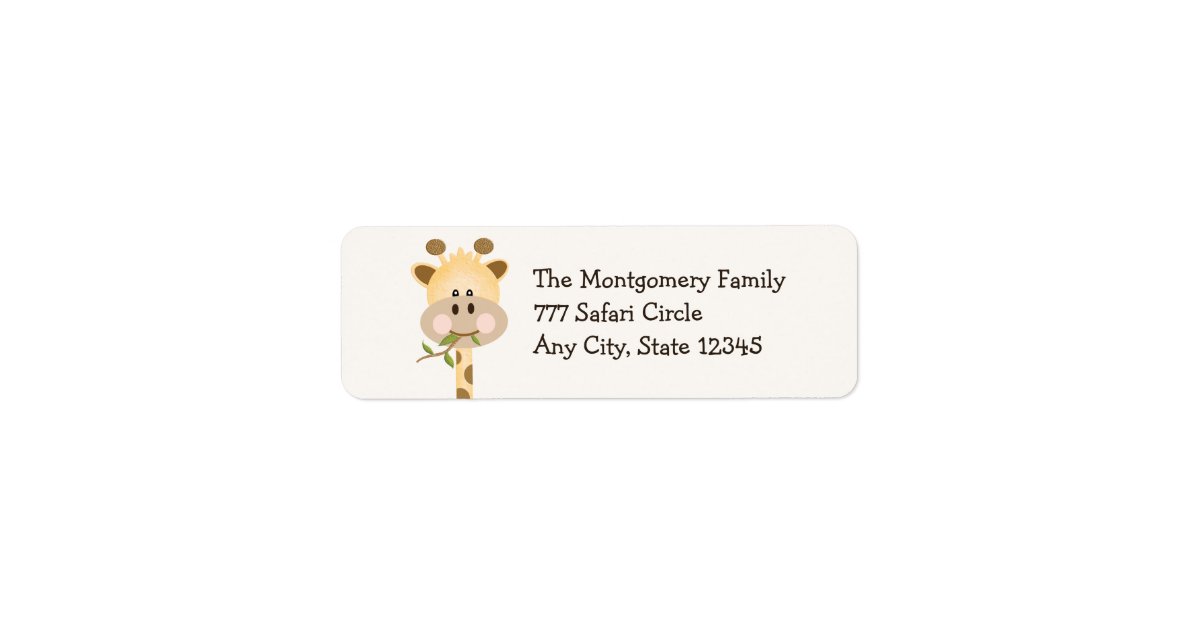 Giraffe Return Address Labels | Zazzle