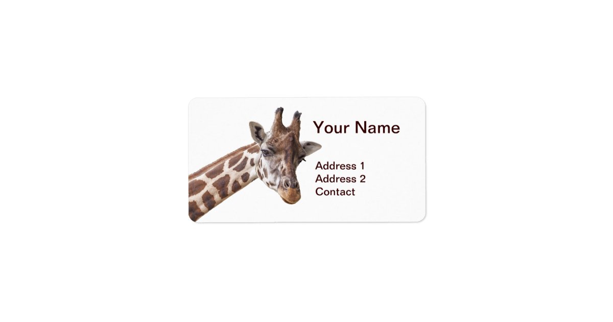 Giraffe Safari Animal Address Label | Zazzle