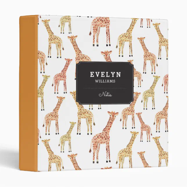 Giraffe Safari Print Binder | Zazzle