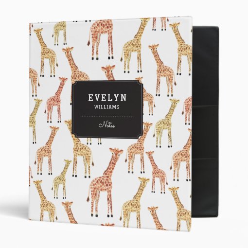 Giraffe Safari Print Binder | Zazzle