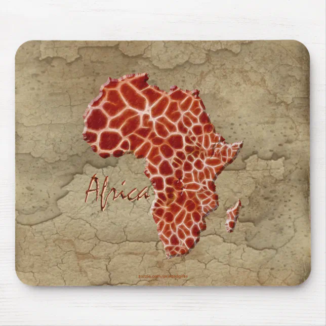 Giraffe Spots Map of AFRICA Wildlife Mouse Pad | Zazzle