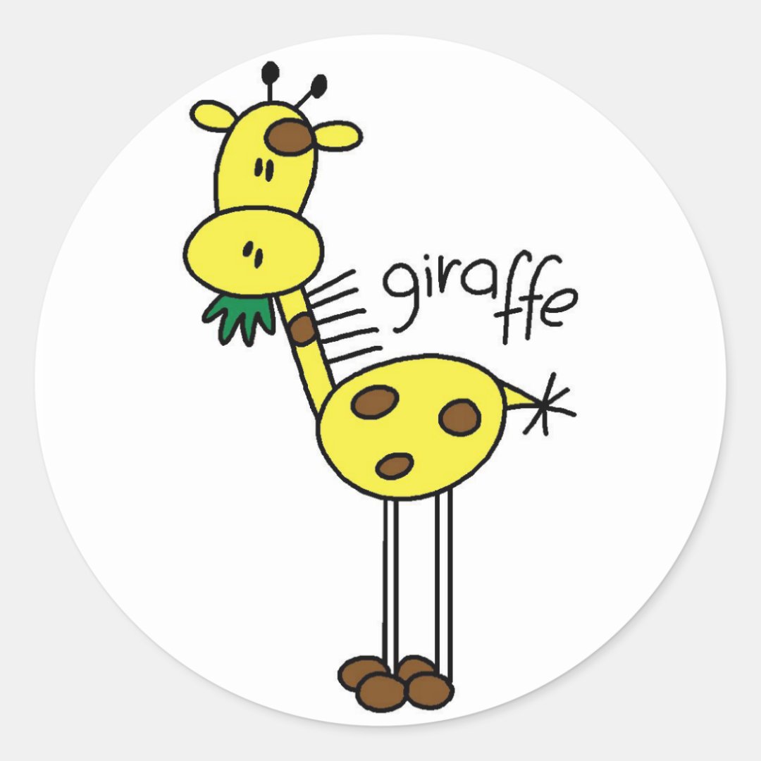 Giraffe Stick Figure Stickers Sticker | Zazzle