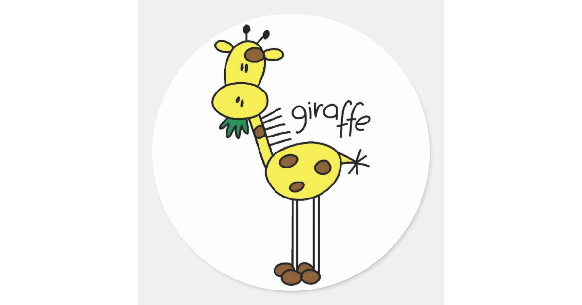 Giraffe Stick Figure Stickers Sticker | Zazzle