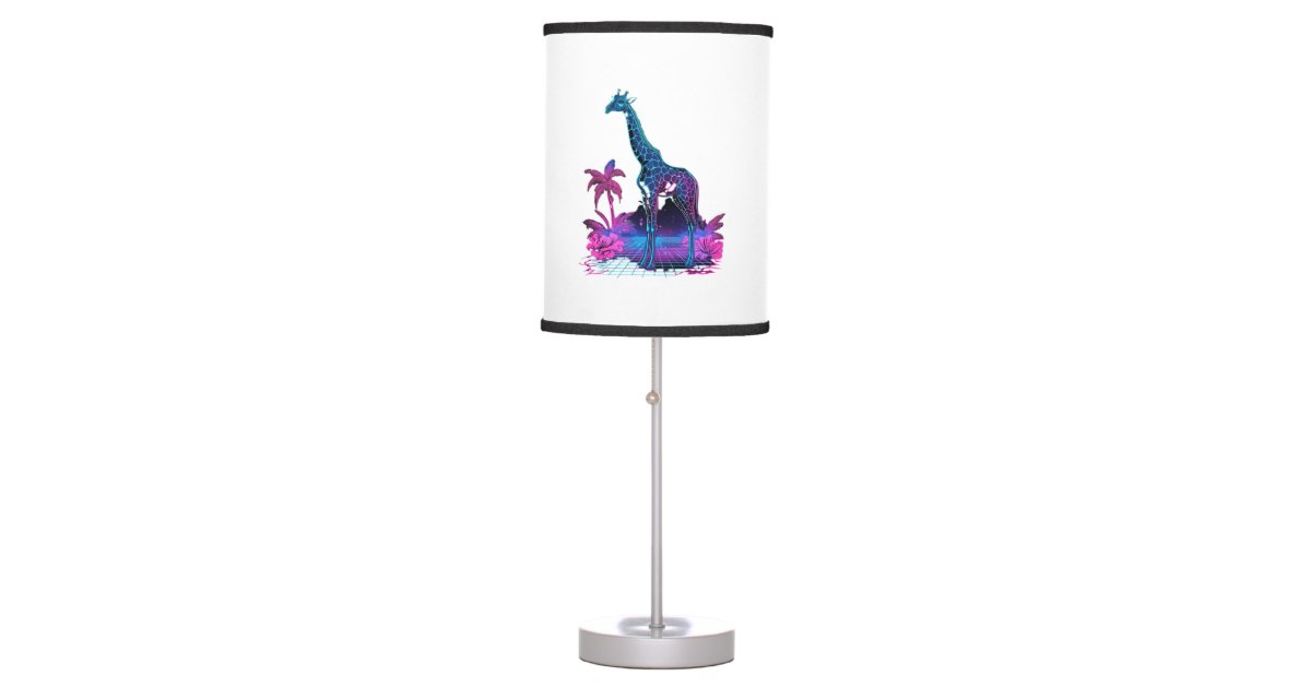 Giraffe Synthwave Vaporwave Art Table Lamp | Zazzle