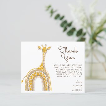 Giraffe Thank You Card | Zazzle