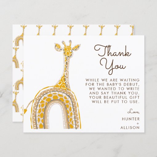 Giraffe Thank You Card | Zazzle