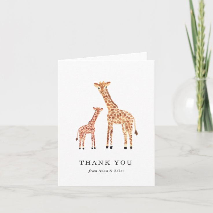 Giraffe Thank You Card | Zazzle