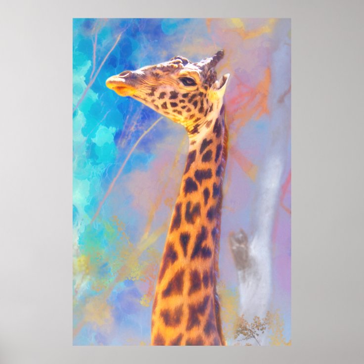 GIRAFFE TREE HUGGER POSTER | Zazzle
