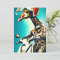 Giraffe Wearing Helmet on Motorcycle Modern AI Art Card | Zazzle