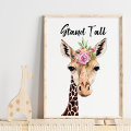 Giraffe with Stand Tall Affirmation Word Poster | Zazzle