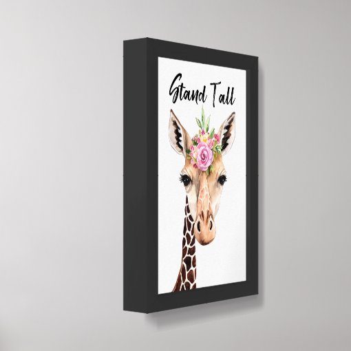 Giraffe with Stand Tall Affirmation Word Poster | Zazzle